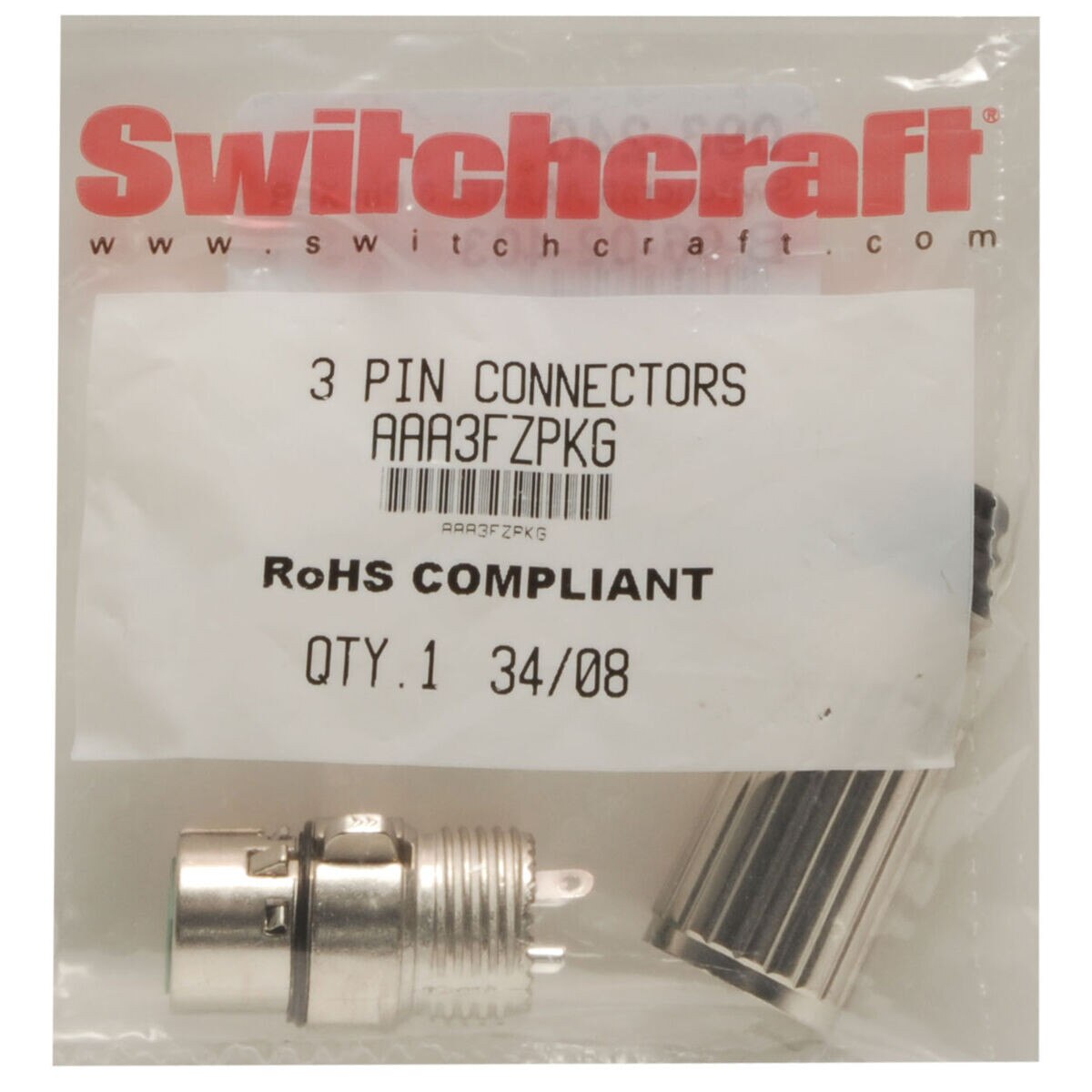 Switchcraft AAA3FZ 3 Pin XLR Female Silver Pins Nickel